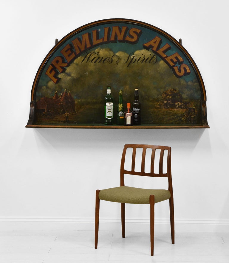 Large Vintage English Hand-Painted Brewery Pub Sign with Shelf For Sale ...
