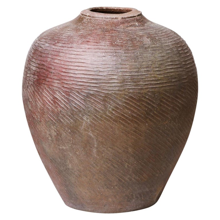 Large Vintage Farmyard Stoneware Jar For Sale at 1stDibs