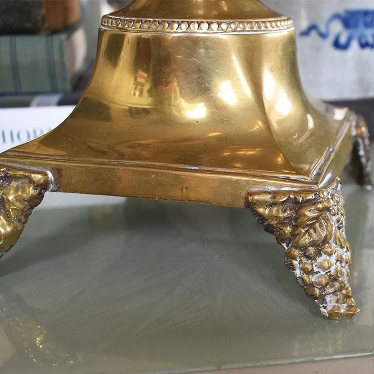 Large Vintage Faux Bois Brass Compote Love Cup or Trophy Cup, India For ...