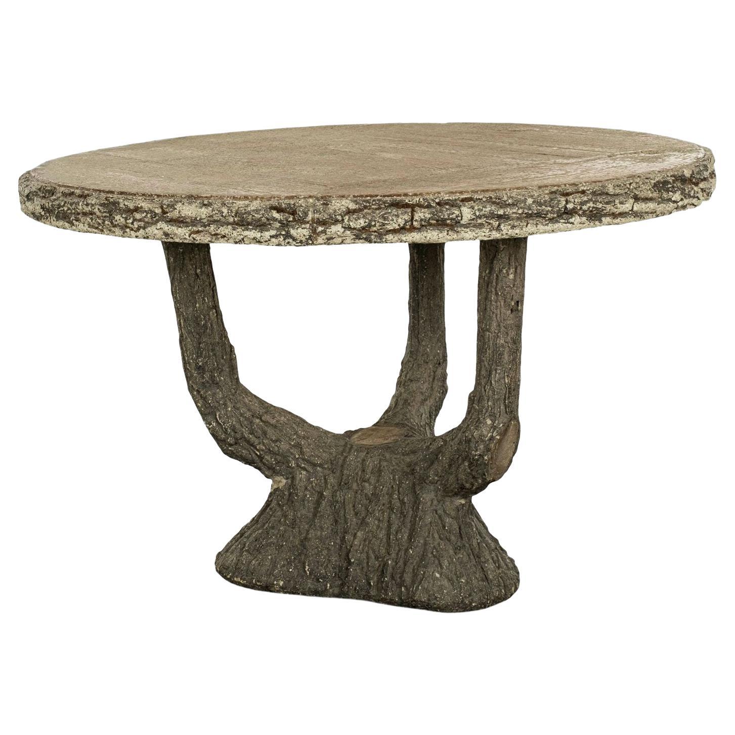 Antique Cement Faux Bois Table at 1stDibs