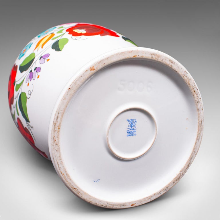 Large Vintage Flower Vase, Hungarian, Ceramic, Baluster, Decorative ...