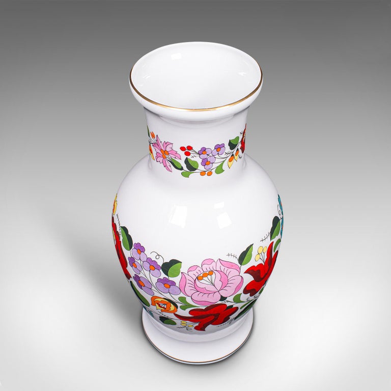 Large Vintage Flower Vase, Hungarian, Ceramic, Baluster, Decorative ...