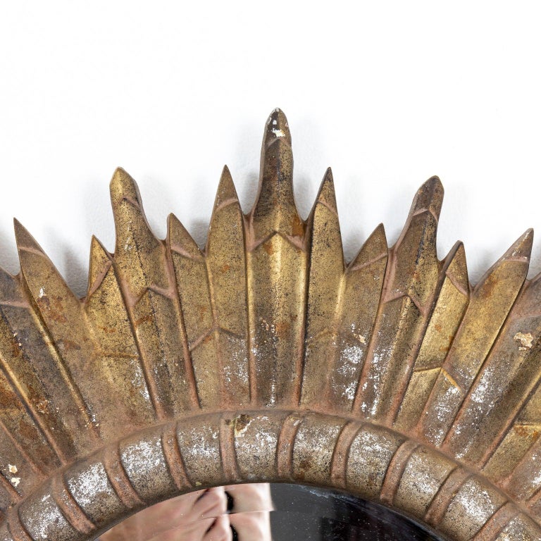 Large Vintage Foam Starburst Mirror For Sale at 1stDibs