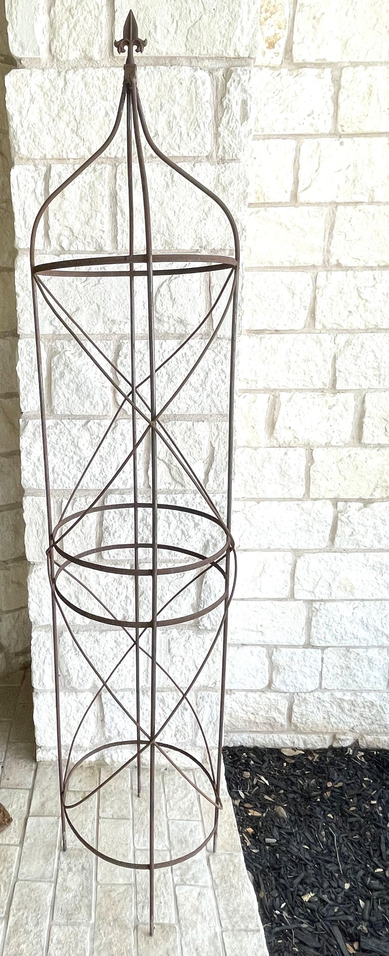 Large Vintage French Iron Garden Trellises or Topiaries, a Pair For ...