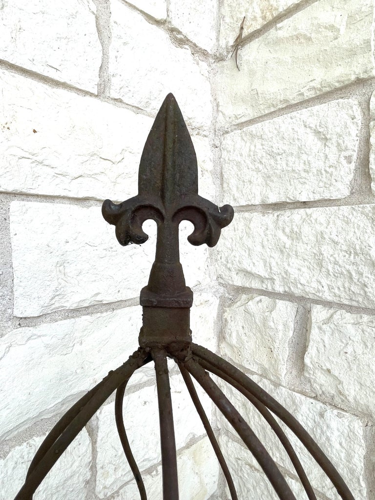 Large Vintage French Iron Garden Trellises or Topiaries, a Pair For ...