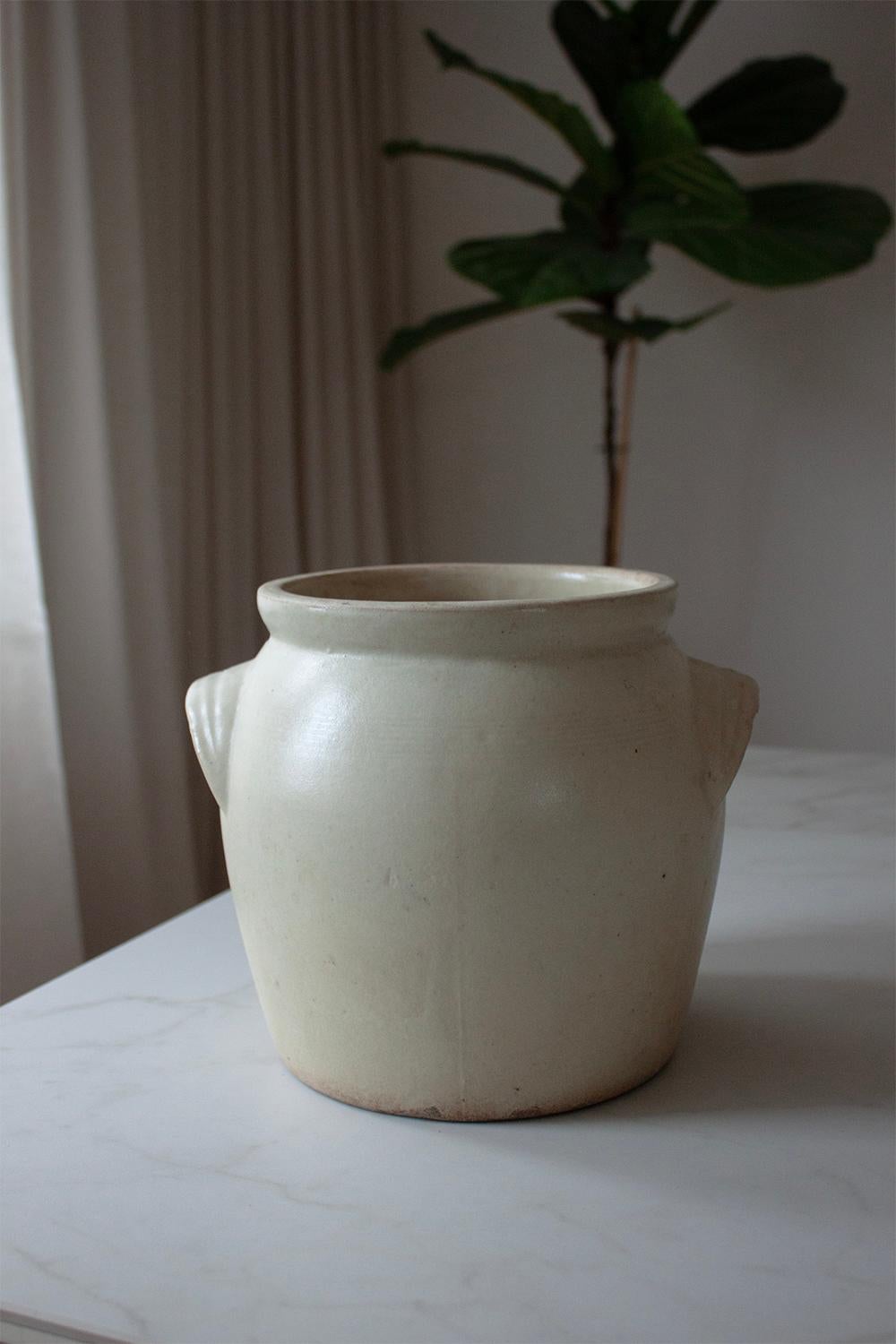 Large Vintage French Kitchen Confit Stoneware Crock, Ceramic Pot For ...