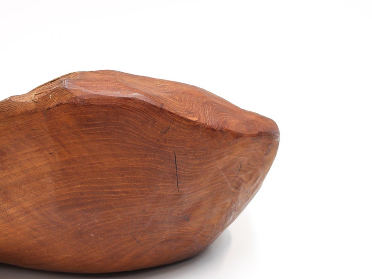 Large Vintage French Sculptural Solid Wooden Vessel/Bowl For Sale at ...