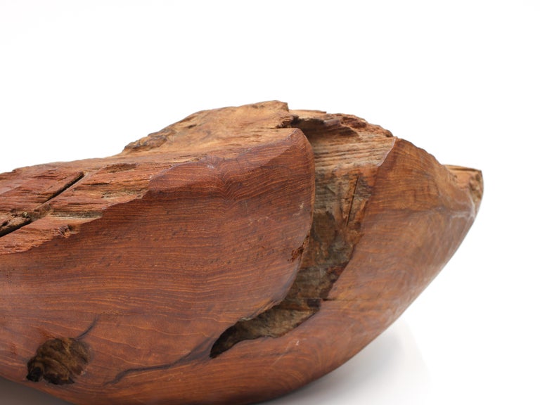 Large Vintage French Sculptural Solid Wooden Vessel/Bowl For Sale at ...