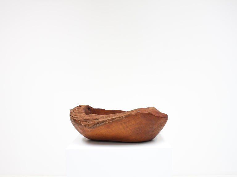 Large Vintage French Sculptural Solid Wooden Vessel/Bowl For Sale at ...