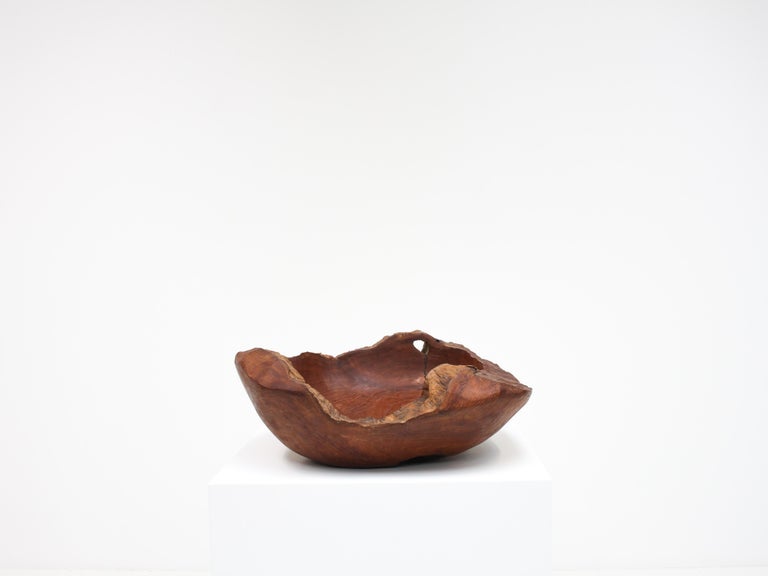 Large Vintage French Sculptural Solid Wooden Vessel/Bowl For Sale at ...