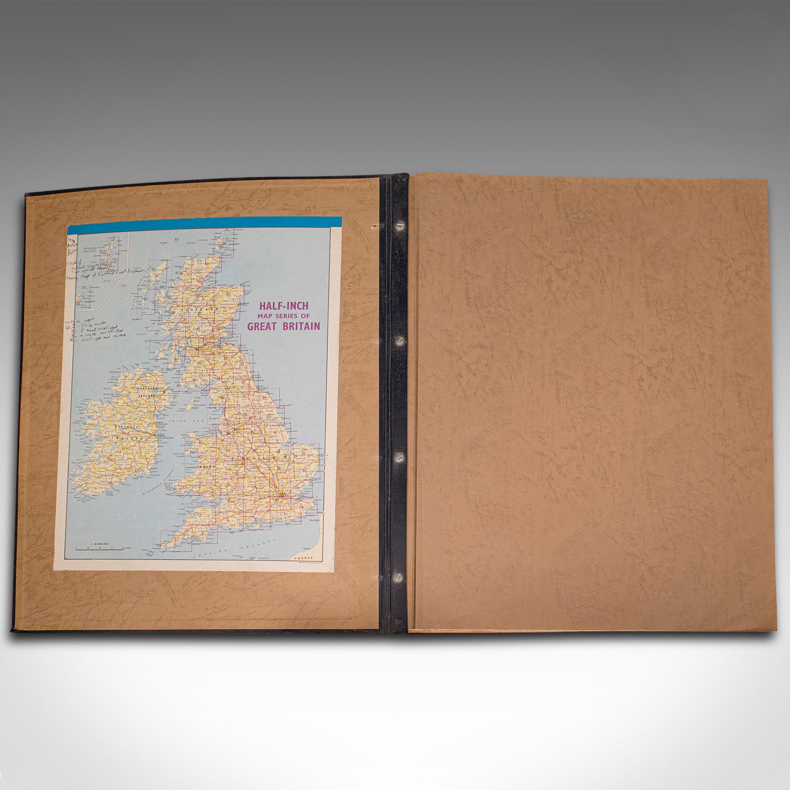 Large Vintage Half-Inch Map Folio, Great Britain, Cartography Atlas ...