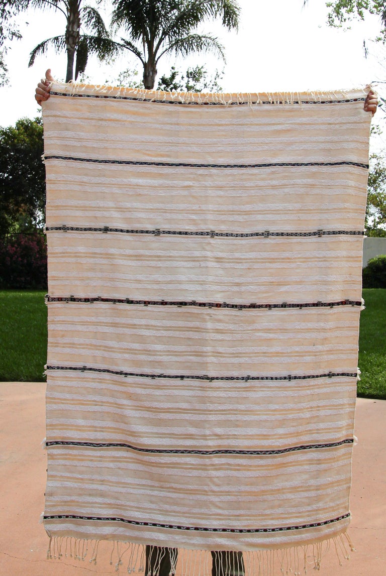 Moroccan Vintage Handwoven Ethnic Wedding Blanket Throw with Sequins ...