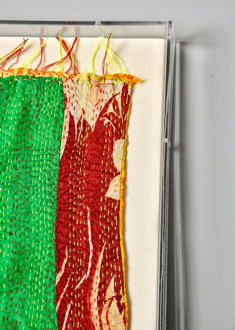 Large Vintage Indian Textile with Custom Frame For Sale at 1stDibs