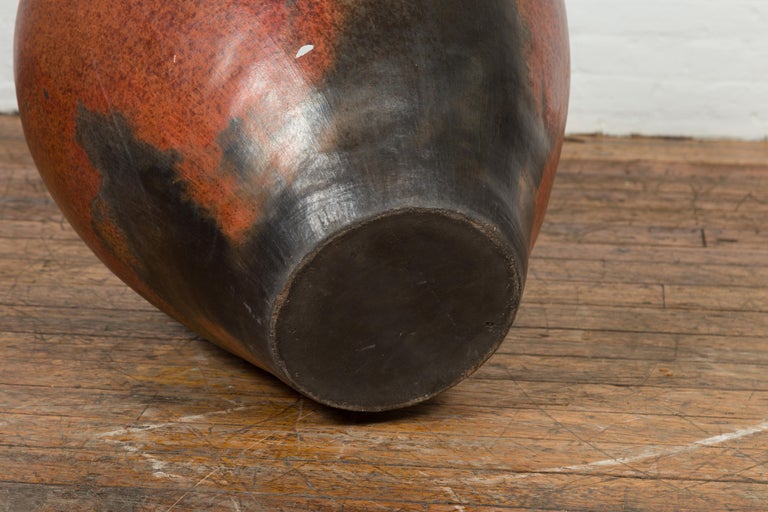 Large Vintage Indonesian Pottery Vase from Madura with Distressed Brown ...