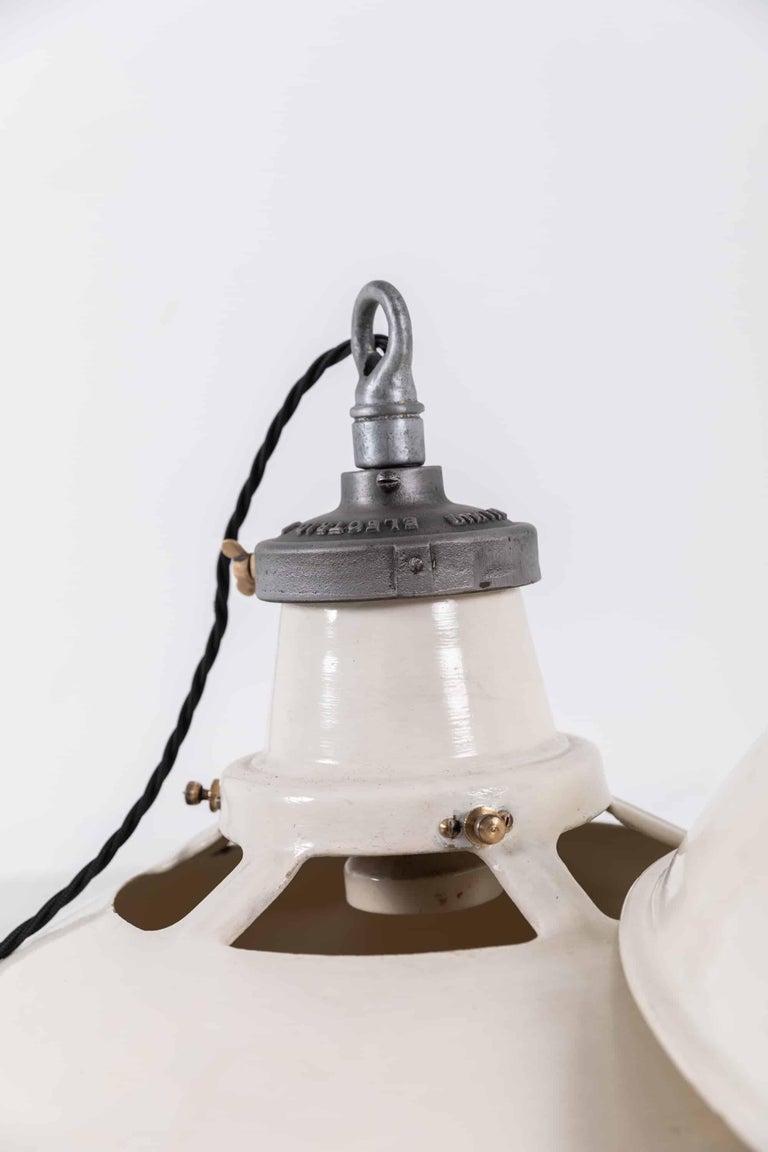 Large Vintage Industrial Benjamin Enamel Factory School Pendant Lamp, C ...