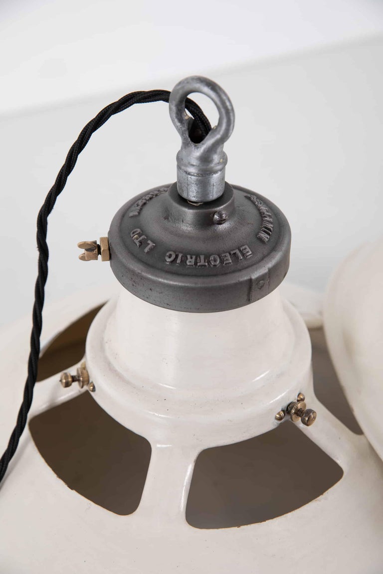 Large Vintage Industrial Benjamin Enamel Factory School Pendant Lamp, C ...