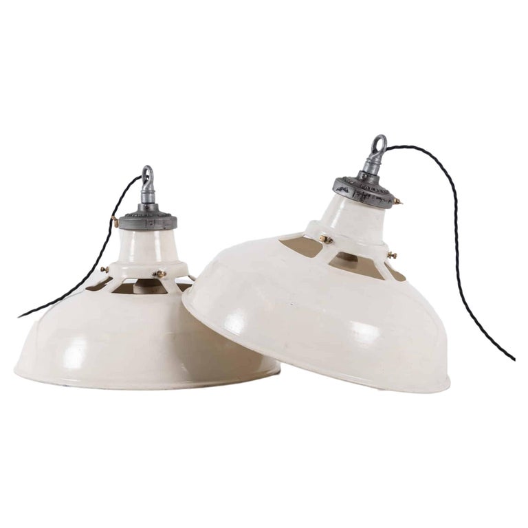 Large Vintage Industrial Benjamin Enamel Factory School Pendant Lamp, C ...