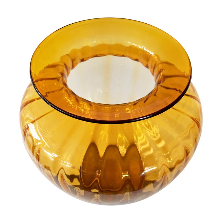 Large Vintage Italian Handmade Murano Glass Vase For Sale at 1stDibs