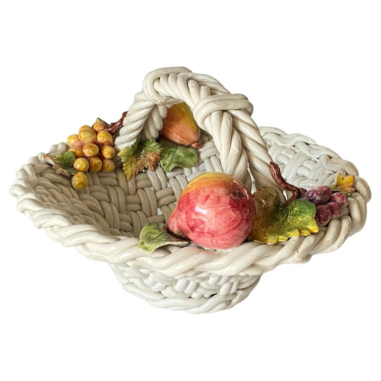 Large Vintage Italian Majolica Pottery Fruit Bowl Table Centrepiece For ...