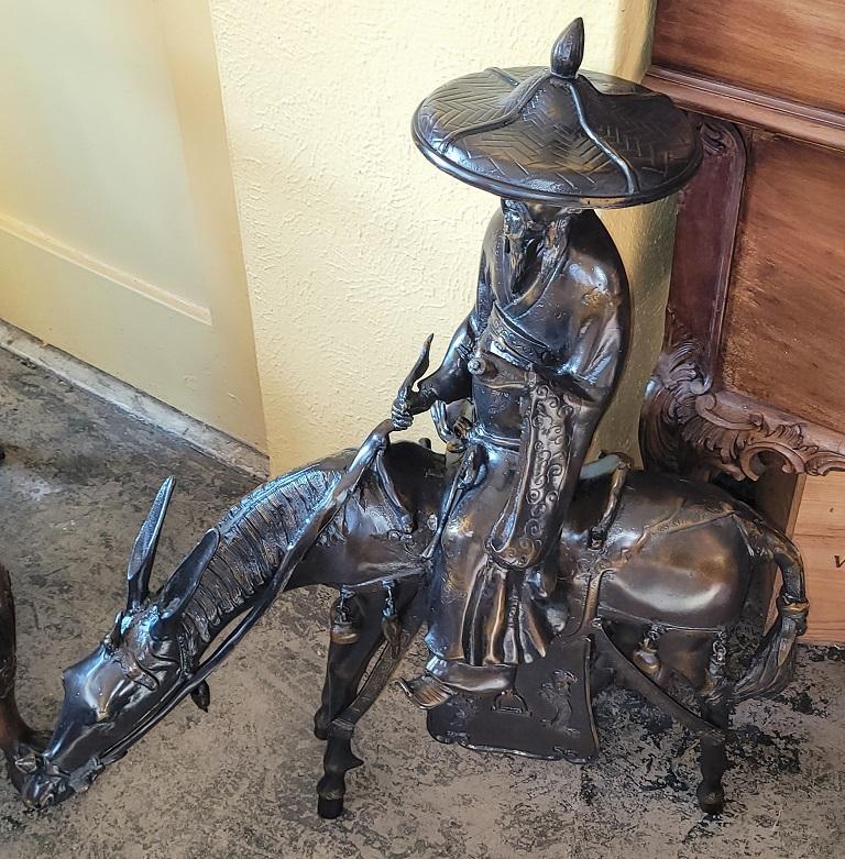 Large Vintage Japanese Bronzed Sculpture of Toba on His Mule For Sale ...