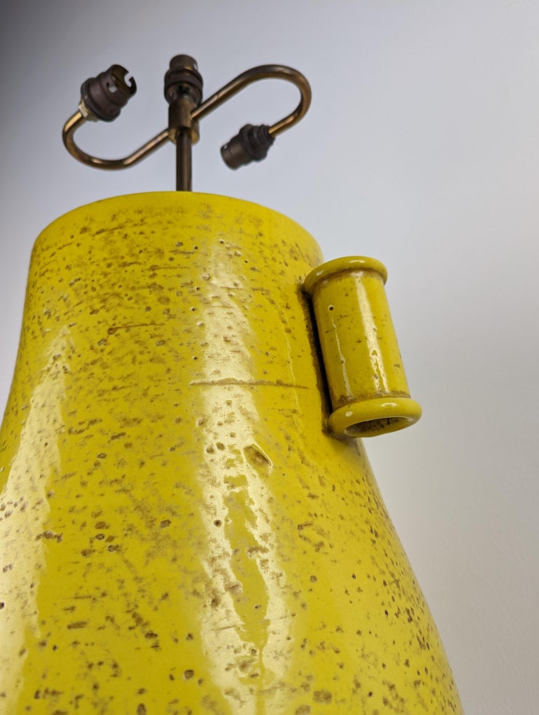 Large Vintage Lamp in Yellow Ceramic, 1970s For Sale at 1stDibs