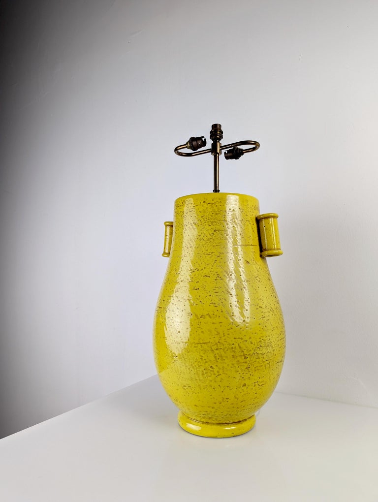 Large Vintage Lamp in Yellow Ceramic, 1970s For Sale at 1stDibs