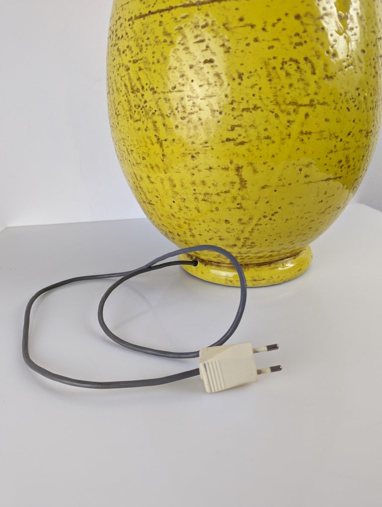 Large Vintage Lamp in Yellow Ceramic, 1970s For Sale at 1stDibs