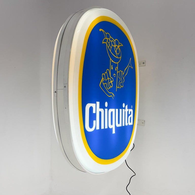 Large Vintage Light Up, Double Sided Chiquita Sign, Italy For Sale at ...