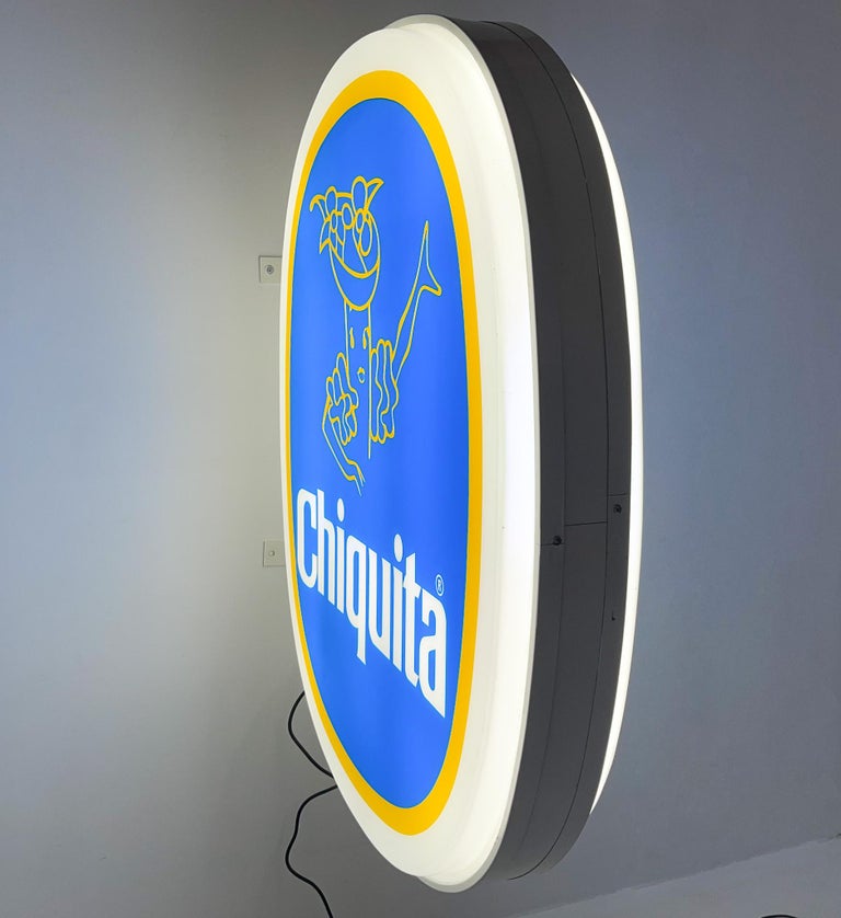 Large Vintage Light Up, Double Sided Chiquita Sign, Italy For Sale at ...