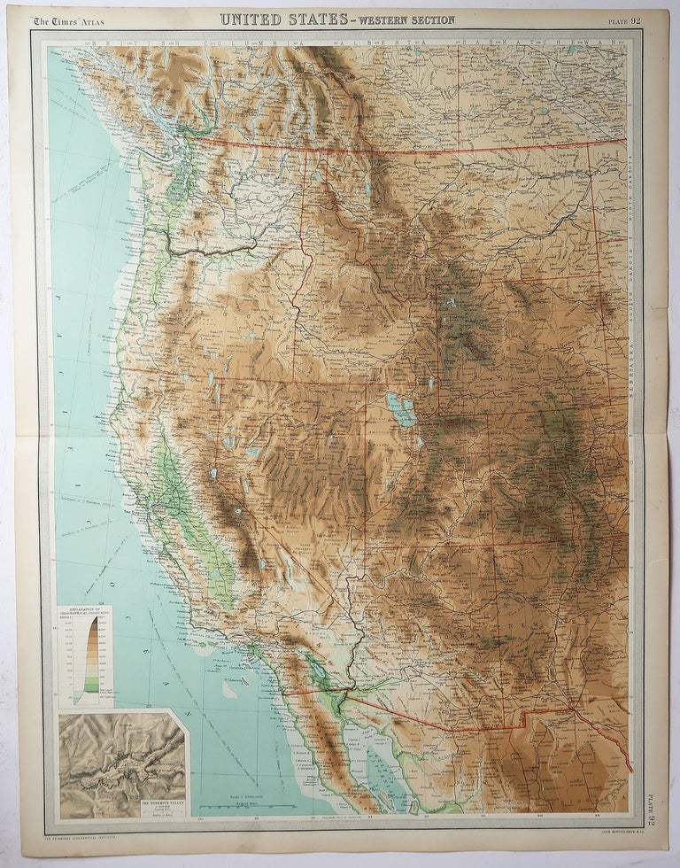 Large Vintage Maps of the United States, in 3 Sections, 1920 at 1stDibs ...