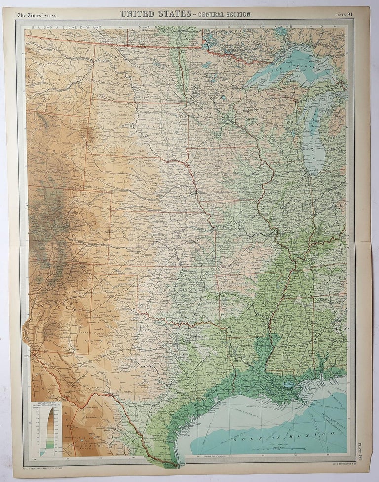 Large Vintage Maps of the United States, in 3 Sections, 1920 at 1stDibs ...