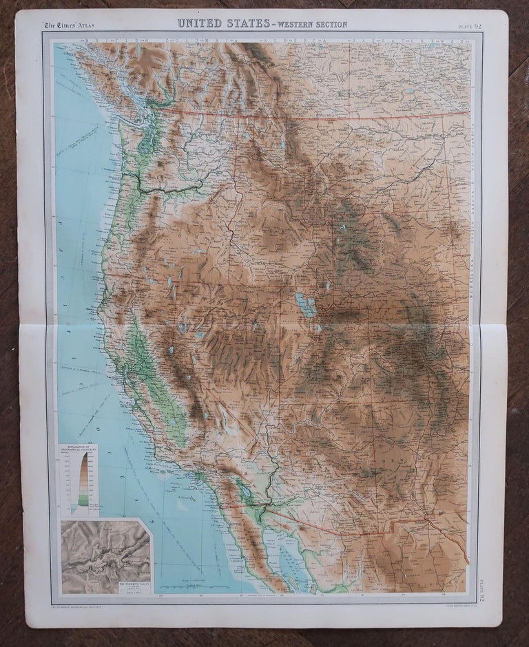 Large Vintage Maps of the United States, in 3 Sections, 1920 For Sale ...