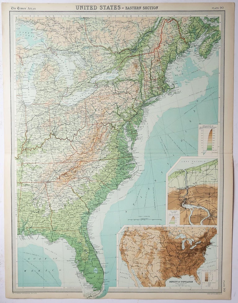 Large Vintage Maps of the United States, in 3 Sections, 1920 at 1stDibs ...