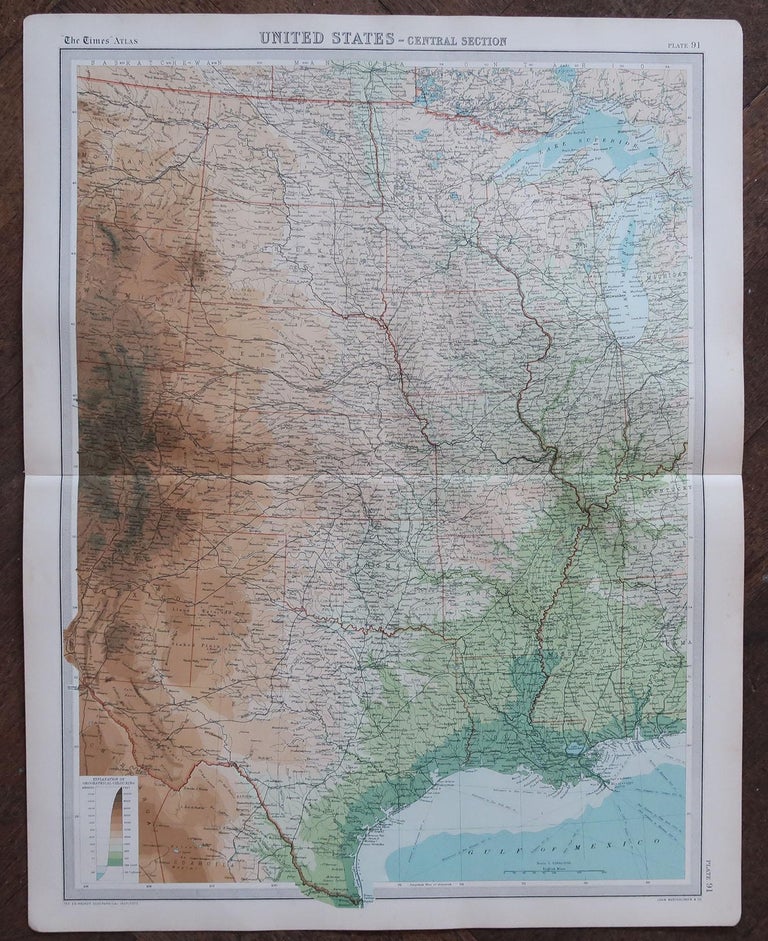 Large Vintage Maps of the United States, in 3 Sections, 1920 For Sale ...