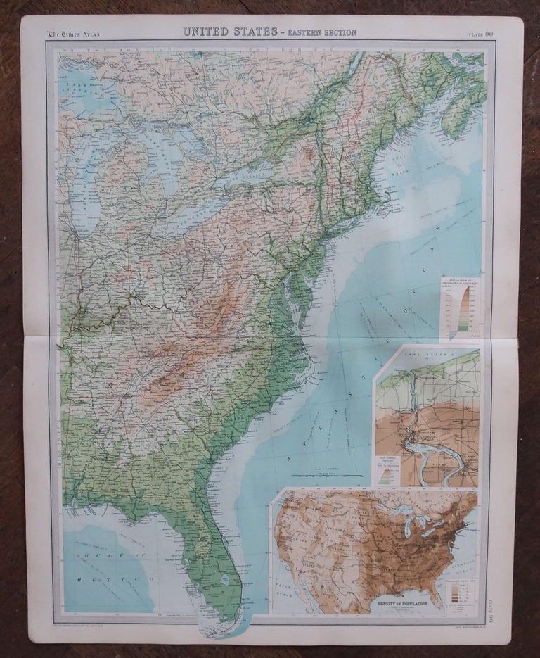 Large Vintage Maps of the United States, in 3 Sections, 1920 For Sale ...