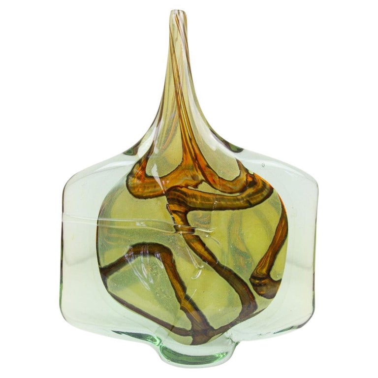 Large Vintage Mdina Glass Fish Vase by Michael Harris, 1980. For Sale ...