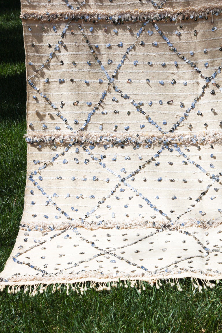 Large Vintage Moroccan Handcrafted Wedding Tribal Blanket Throw with ...