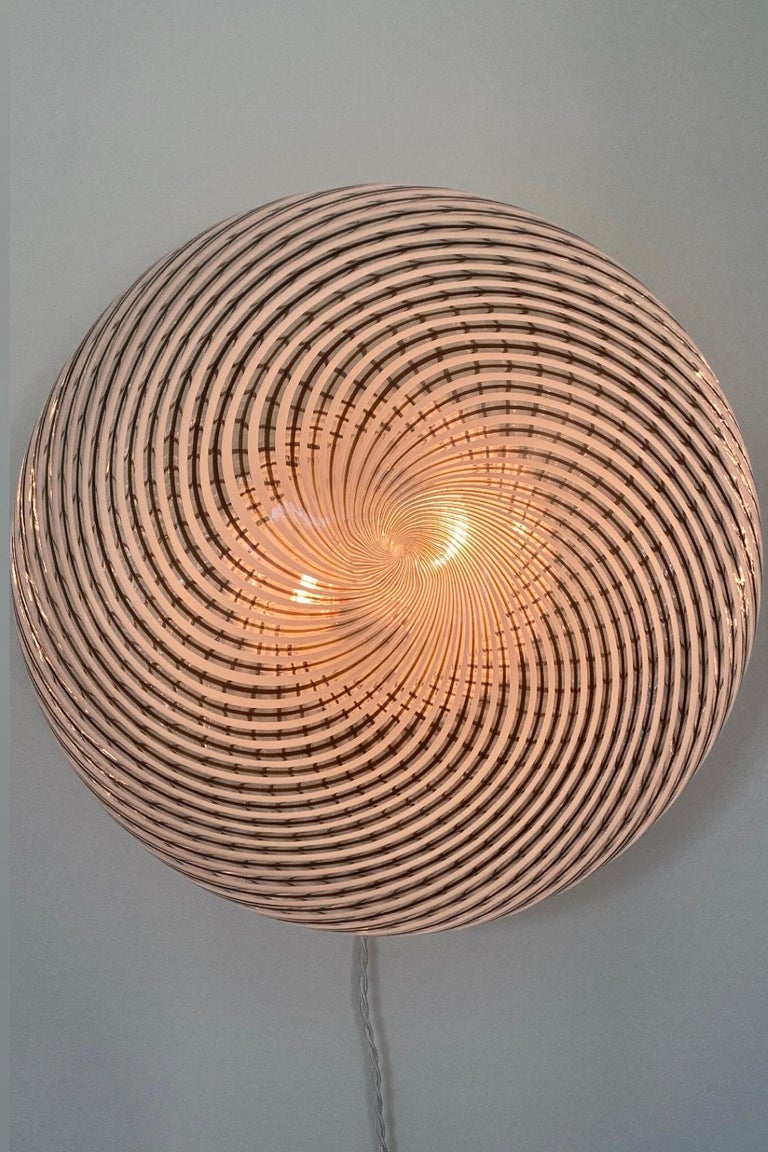 Large Vintage Murano 1970s Flush Mount Plafond Ceiling Wall Lamp Swirl ...