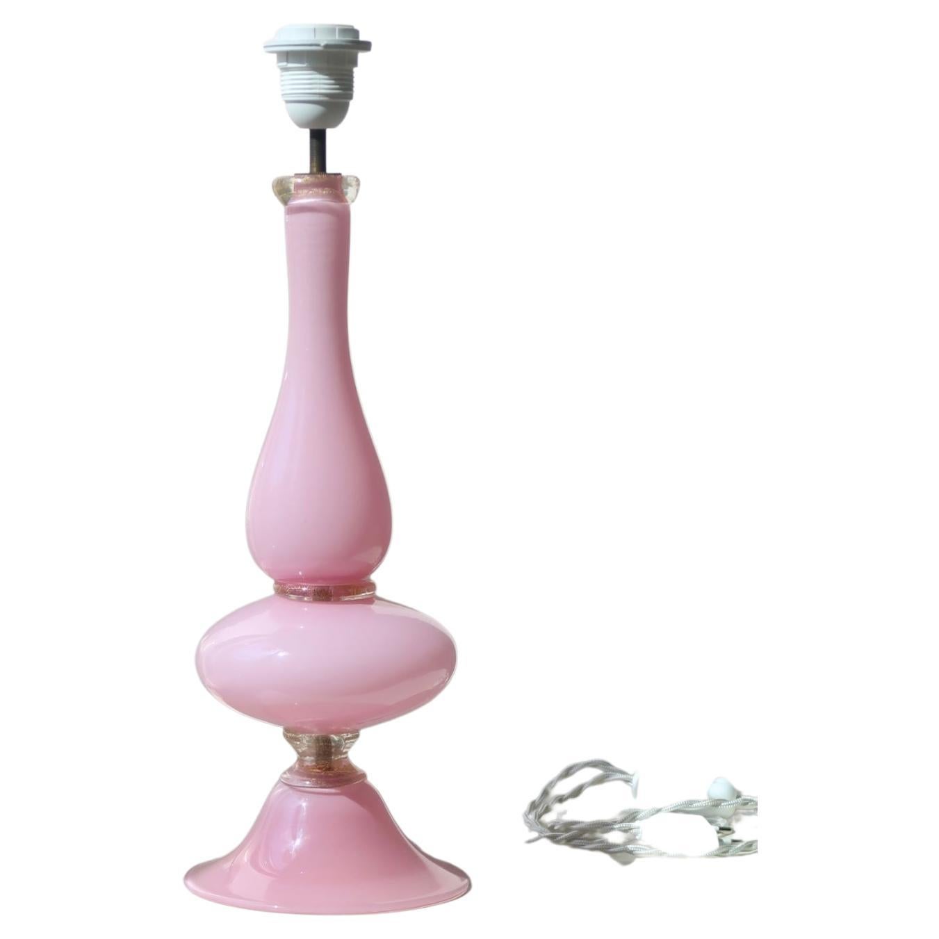 Large Vintage Murano Italian 60s Barovier Tose Lamp Base Pink Gold ...