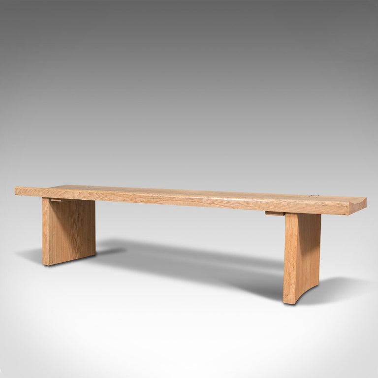 Large Vintage Museum Bench, English, Oak, Dining, Kitchen, Pew, Late ...