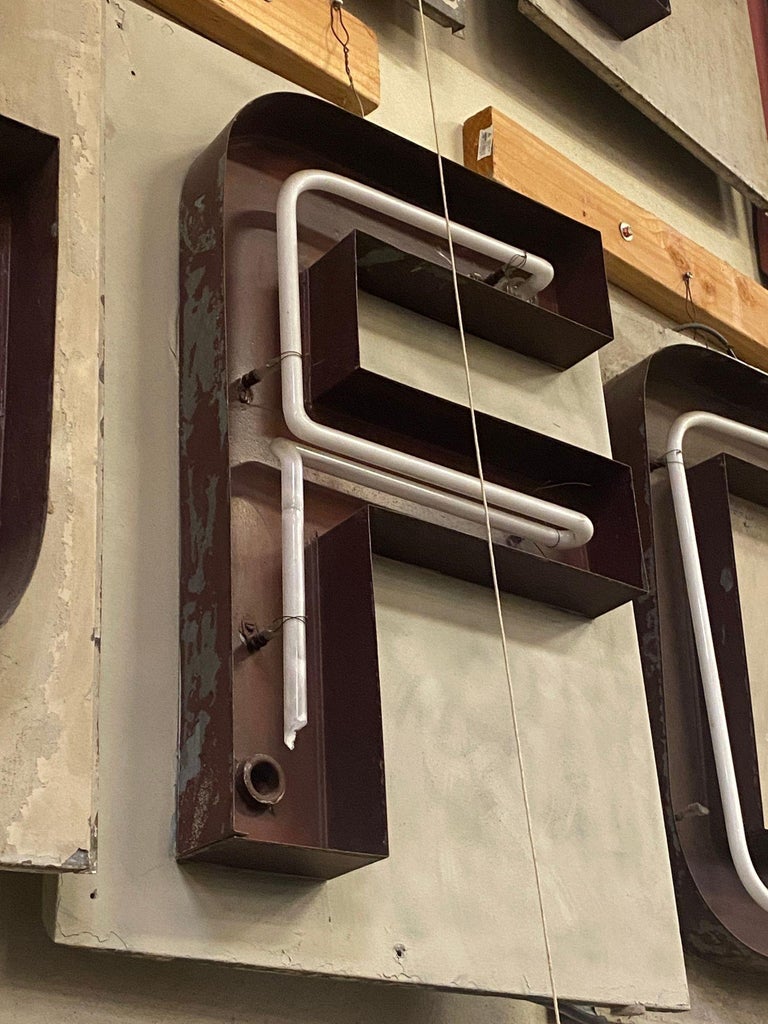 Large Vintage Neon Marquee Letter "F" From Pan American Auditorium For ...