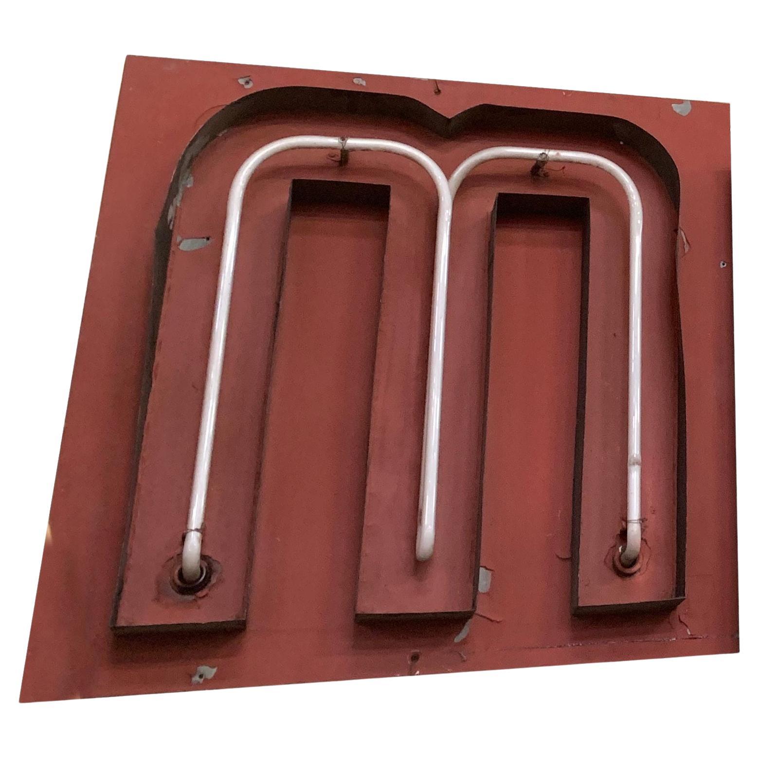 Large Vintage Neon Marquee Letter "M" From Pan American Auditorium For ...