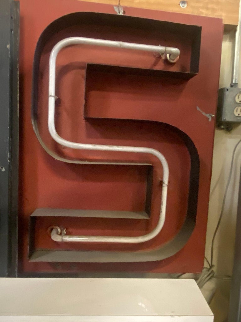 Large Vintage Neon Marquee Letter "S" from Pan American Auditorium For ...