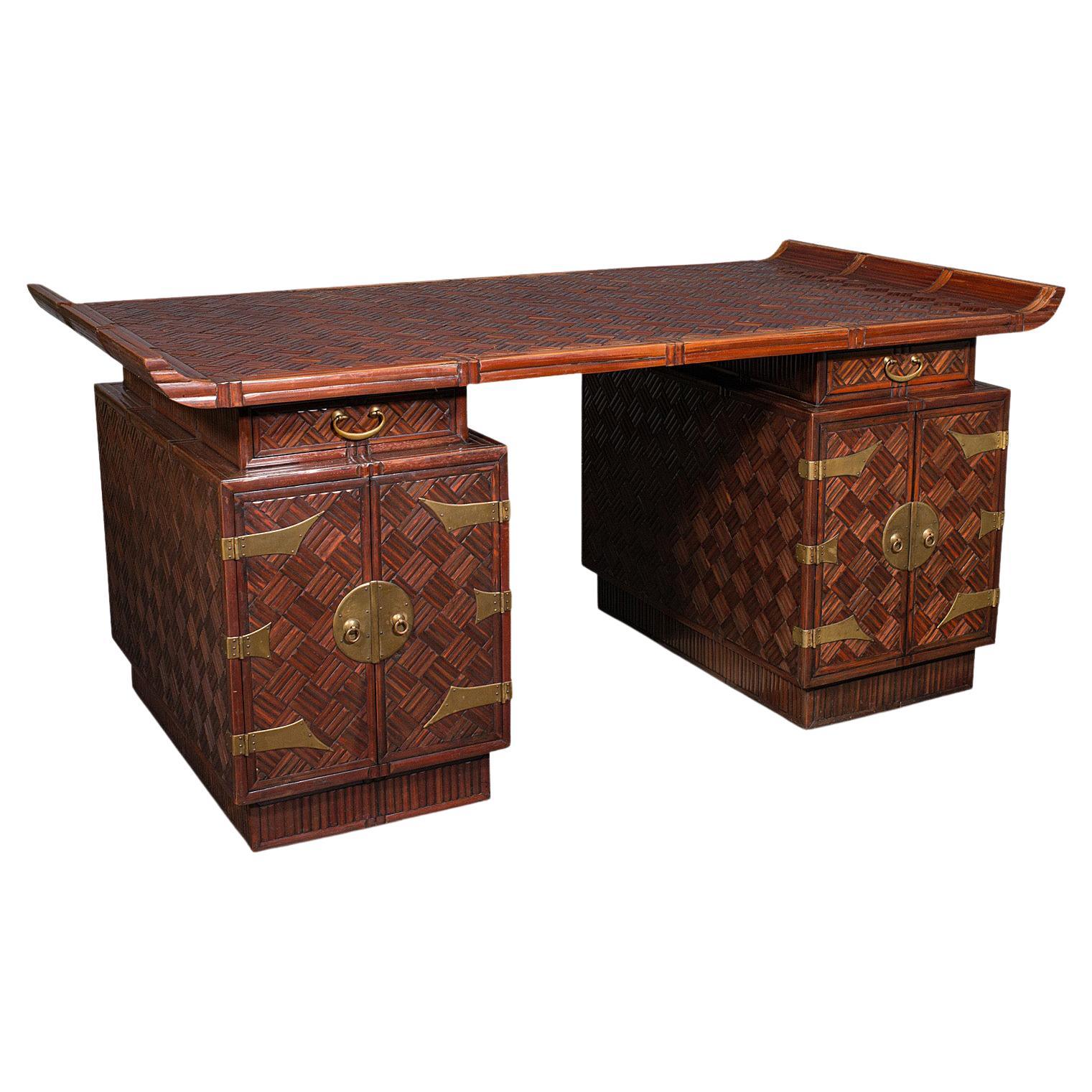1910s Lavish Victorian Style Large Mahogany Partner's Desk from a Bank ...