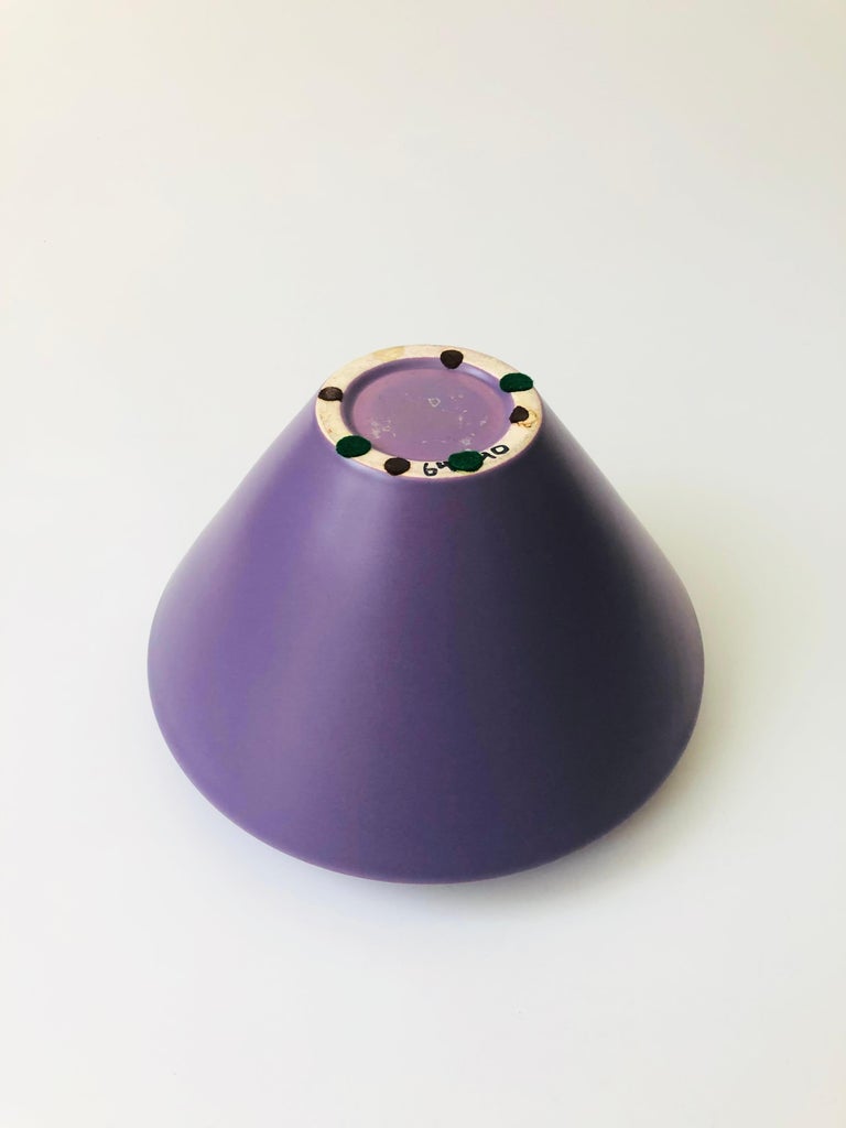 Large Vintage Postmodern Circular Tapered Purple Vase For Sale at 1stDibs