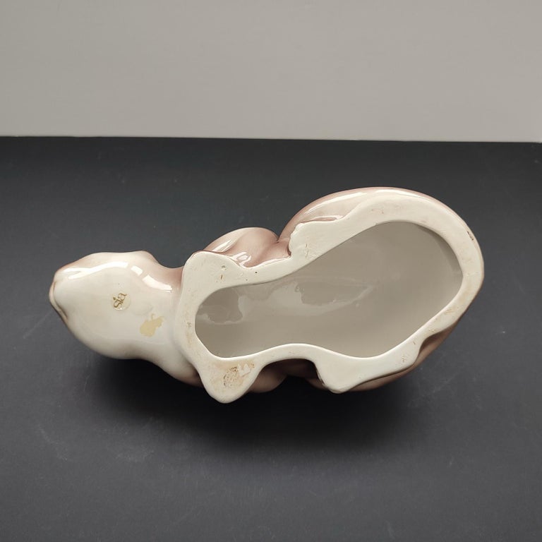 Collectible Vintage Pottery Siamese Large Cat With Blue Glass Eyes For ...