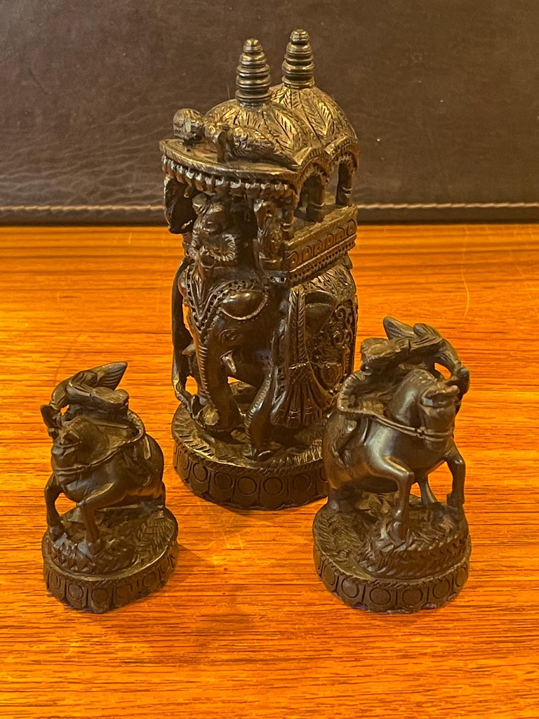 Large Vintage Rajasthani / Indian Chess Set with Board For Sale at 1stDibs