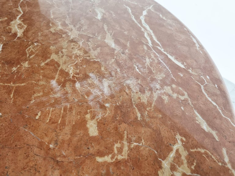 Large Vintage Round Red Marble Dining Table 1970s at 1stDibs
