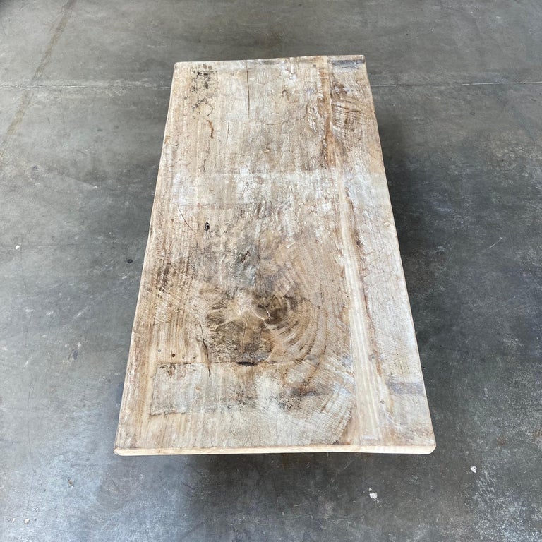 Large Vintage Rustic Teak Wood Coffee Table Custom Size at 1stDibs