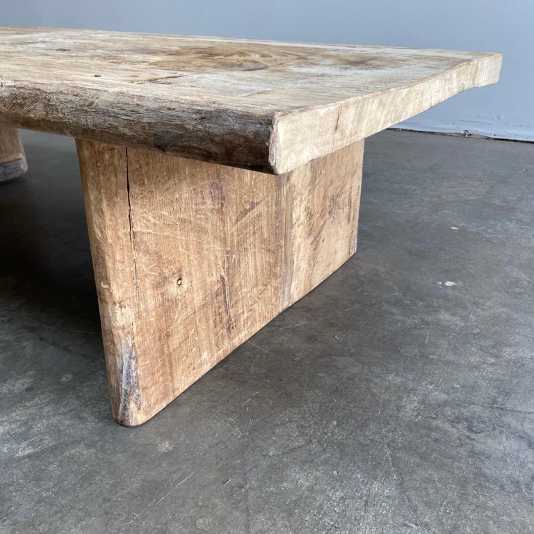 Large Vintage Rustic Teak Wood Coffee Table Custom Size at 1stDibs